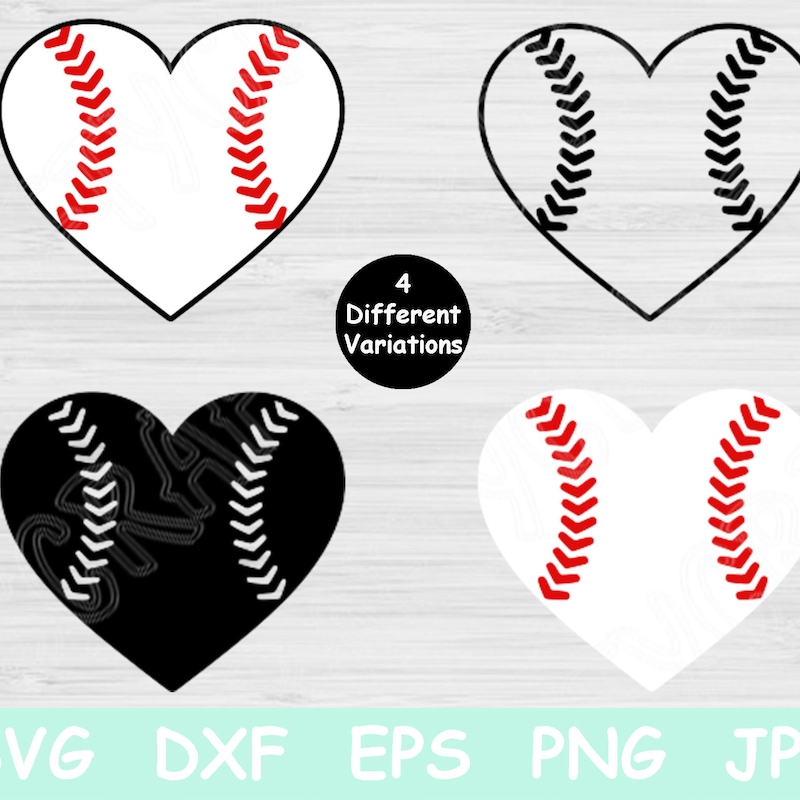 Baseball Heart Svg - Etsy