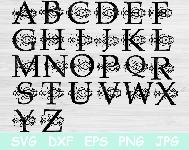 Fonts Svg Block Swirls Digitial Download. Svg Font for Cricut and ...