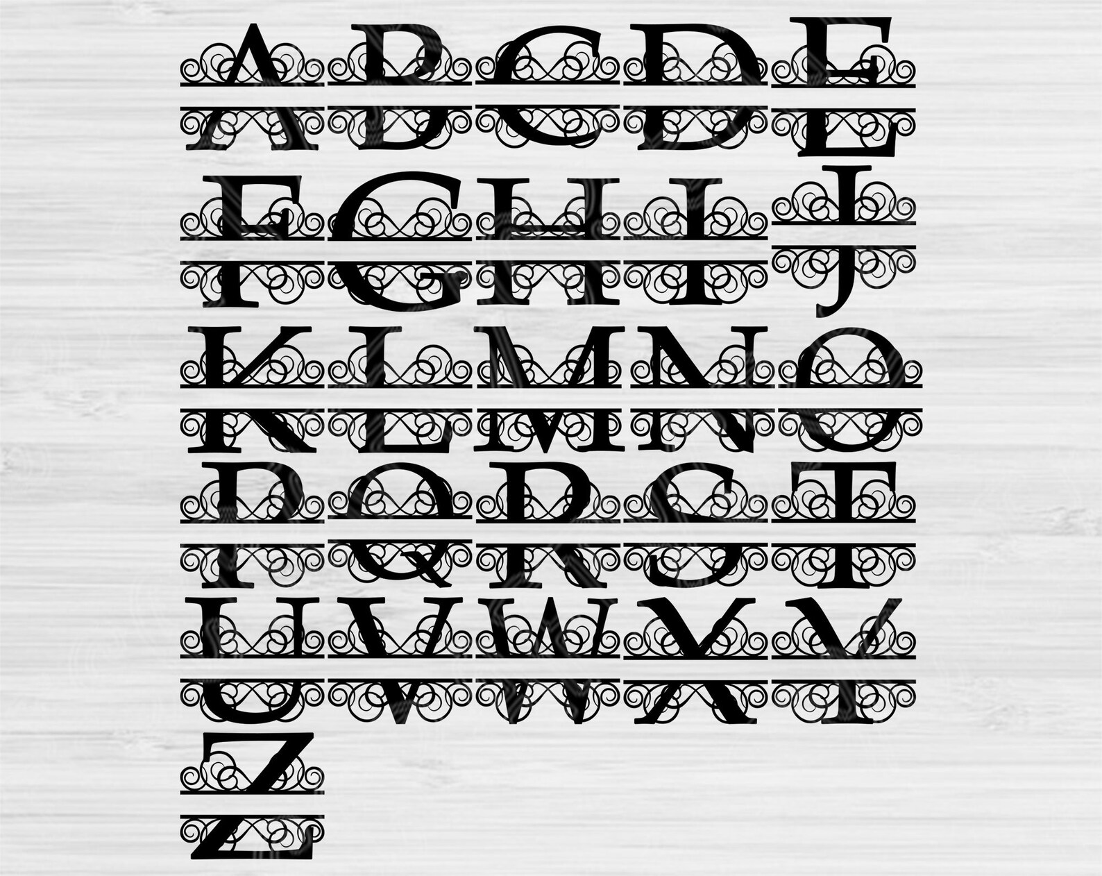 Split Monogram Alphabet Svg Split Letter Monogram Svg Dxf - Etsy