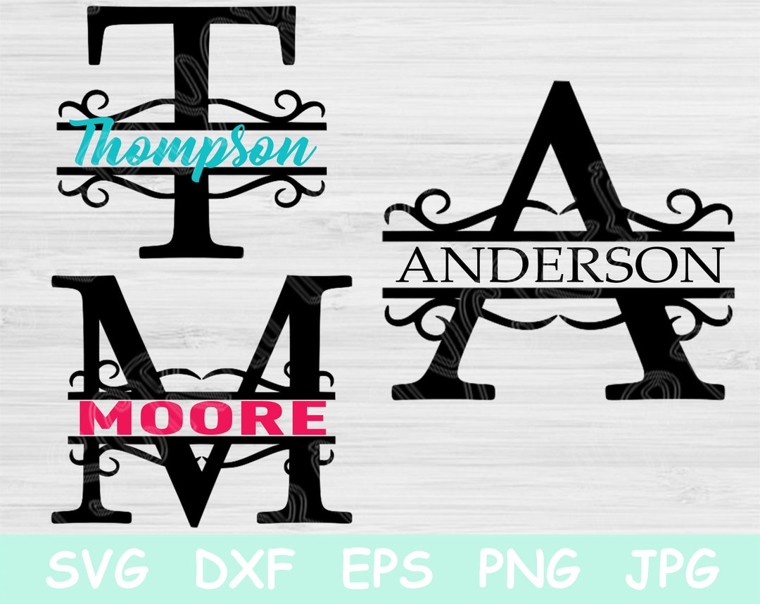 Split Letters Svg, Split Monogram Svg, Split Letter Monogram Svg Files ...