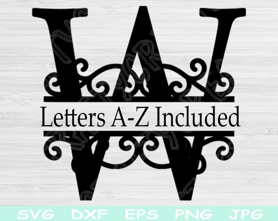 Monogram Letter Svg File Split Letter Svg Dxf Eps Png - Etsy