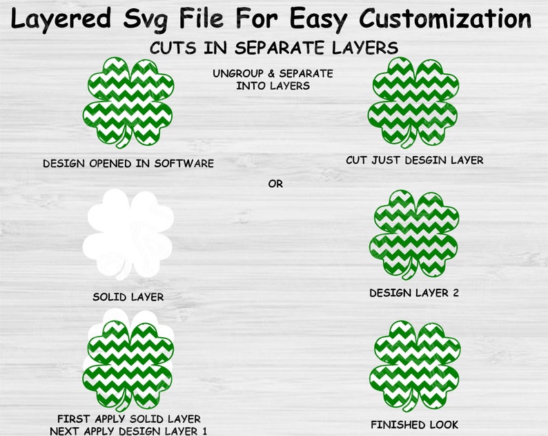 Monogram Shamrock Svg Dxf Png Cut File St Patricks Day Svg 4 - Etsy