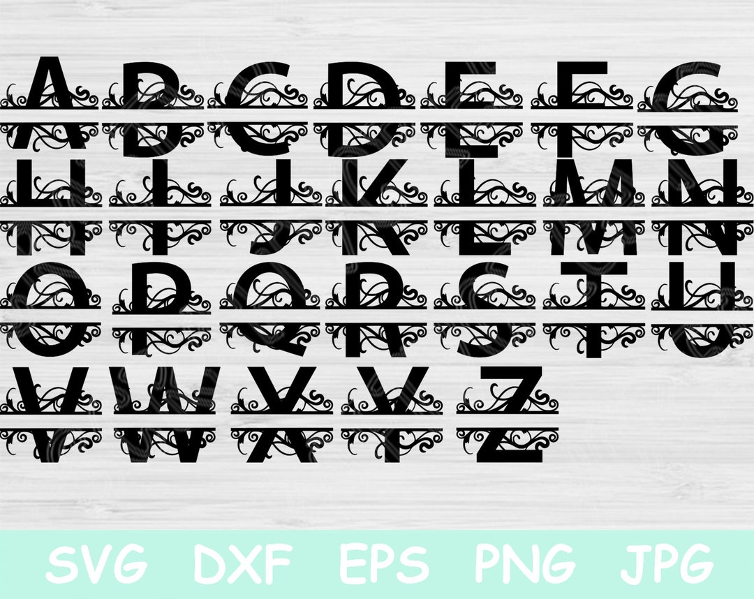 Alphabet Svg, Split Letter Monogram Svg. Split Font Svg Files for ...