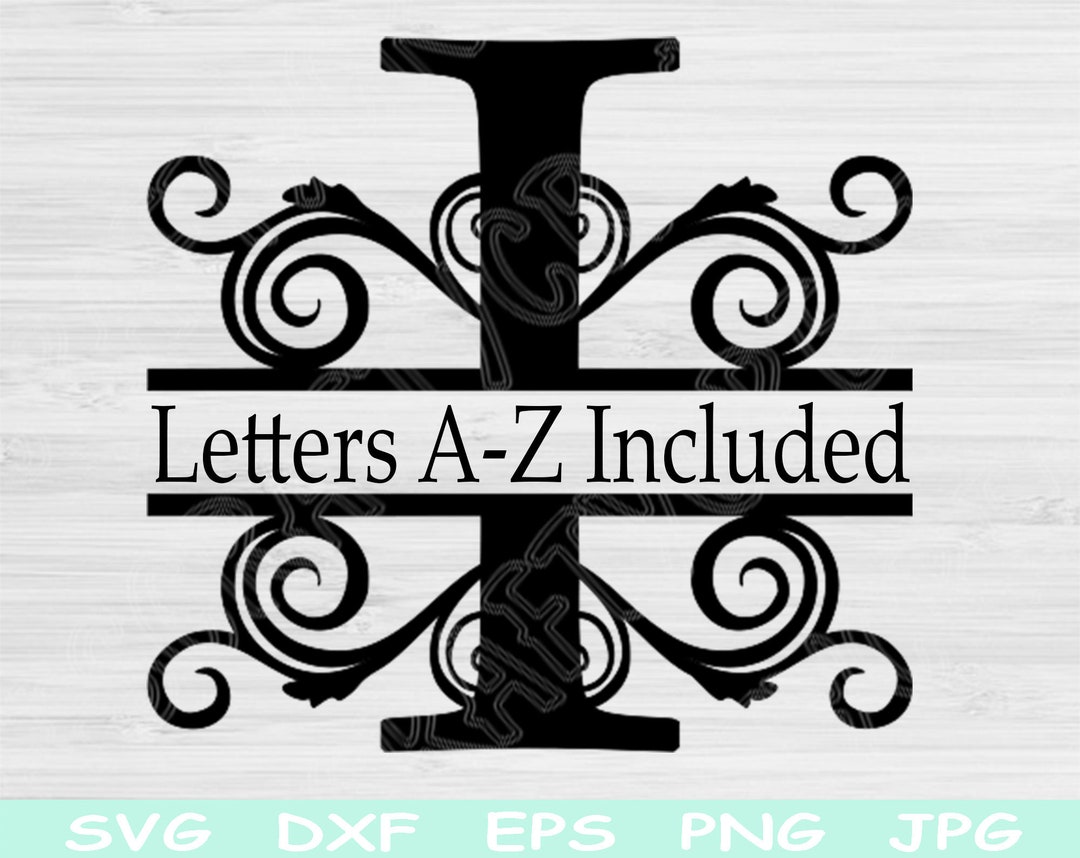 Split Letter Monogram Svg, Monogram Font Svg Dxf, Png Instant Digital ...