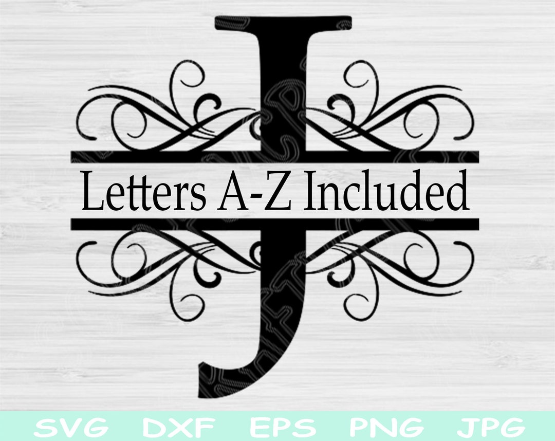 Monogram Letters Svg Files, Split Font Svg, Dxf, Eps, Png Instant ...