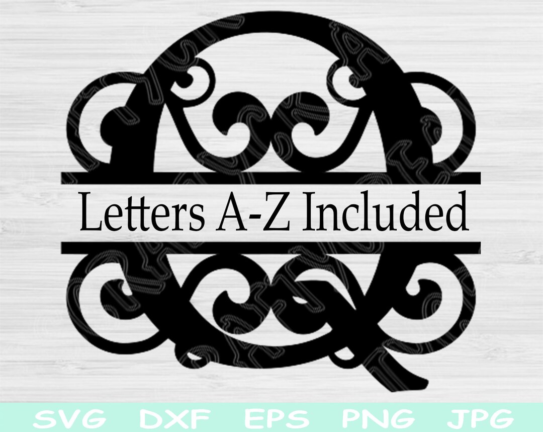 Split Monogram Svg, Split Letter Svg, Dxf, Eps, Png Instant Digital ...