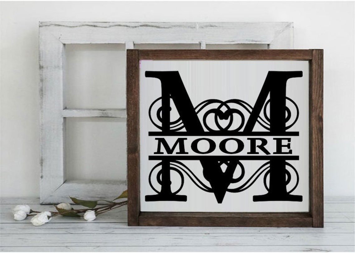 Monogram Font Svg Split Letter Svg Dxf Eps Png Instant - Etsy