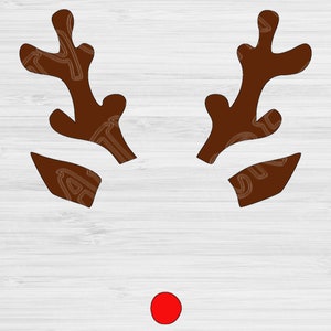 Reindeer Monogram Svg Rudolph Monogram Svg. Antlers With Red - Etsy