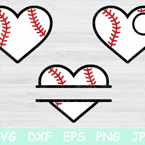 Split Baseball Heart Svg Monogram Sports Vector. Baseball Svg Cut Files ...