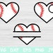 Split Baseball Heart Svg Monogram Sports Vector. Baseball Svg | Etsy