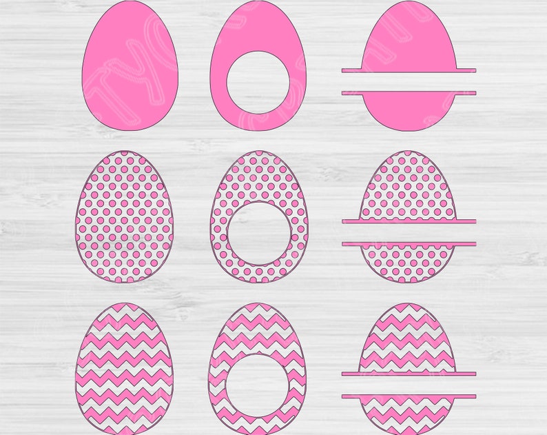 Easter Eggs Svg Files Split Chevron and Polka Dots. Boy Easter - Etsy