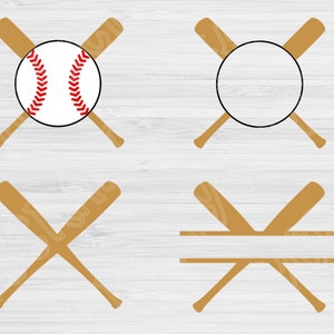 Baseball Bat Svg, Split Baesball Vector, Baseball Monogram Svg Files ...