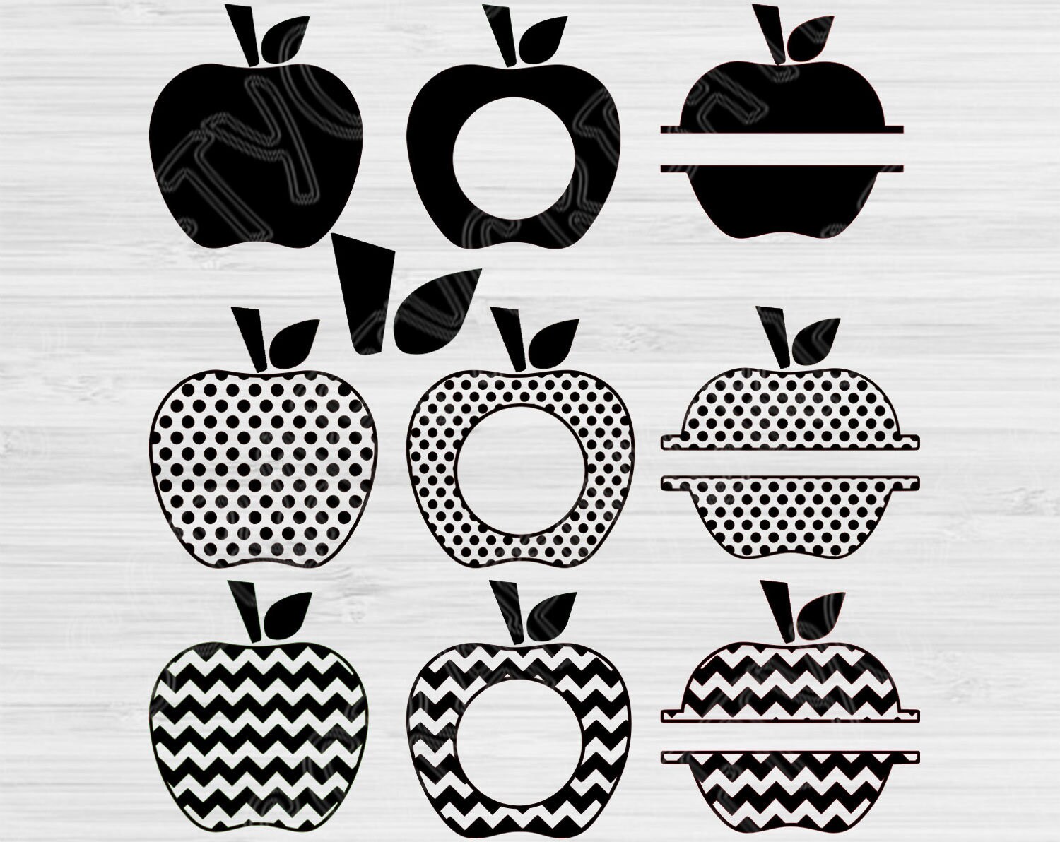 Teacher Svg Files Apple Svg File. Back To School Cut Files | Etsy