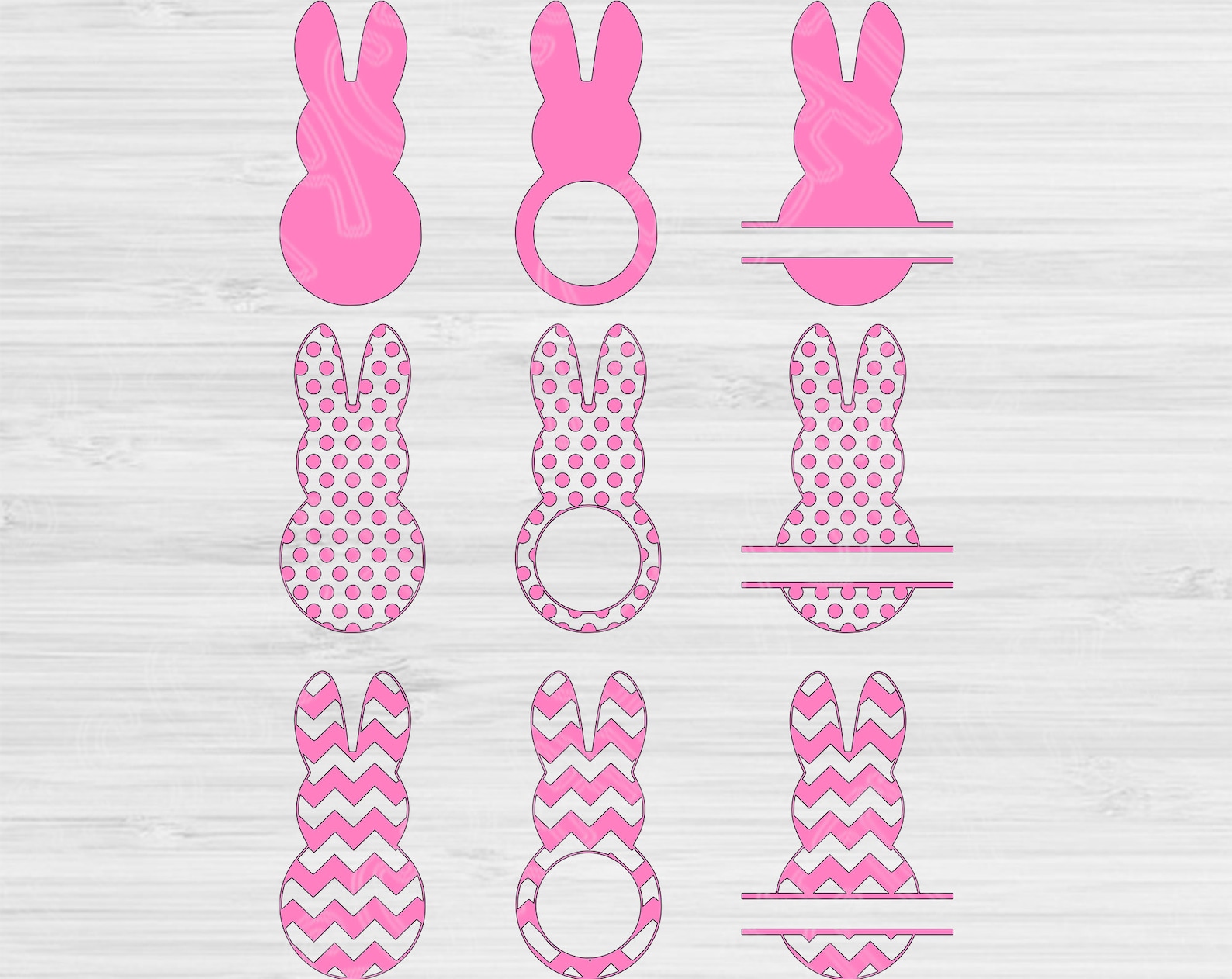 Easter Bunny Svg Easter Svg Files for Cricut Bunny Monogram - Etsy
