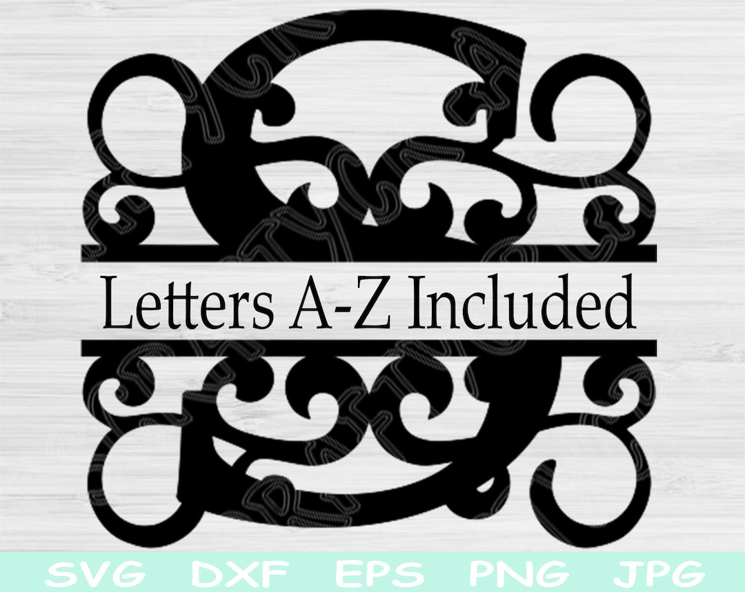 Split Monogram Svg, Split Letter Svg, Dxf, Eps, Png Instant Digital ...