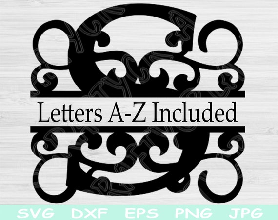 Split Monogram Svg Split Letter Svg Dxf Eps Png Instant | Etsy