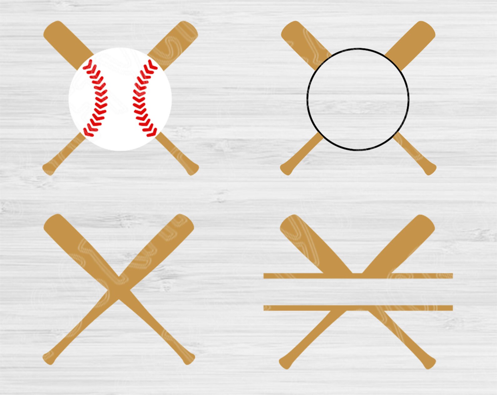 Baseball Bat Svg, Split Baesball Vector, Baseball Monogram Svg Files ...