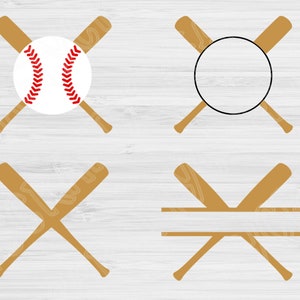 Baseball Bat Svg, Split Baesball Vector, Baseball Monogram Svg Files ...