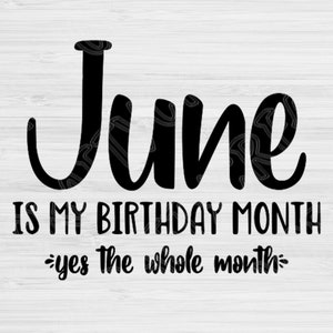 June Birthday Svg, Its My Birthday Svg, June is My Birthday Month Svg ...