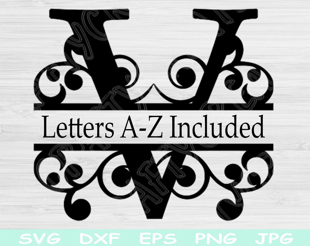 Split Monogram Alphabet Svg, Split Letter Monogram Svg, Dxf, Eps, Png ...