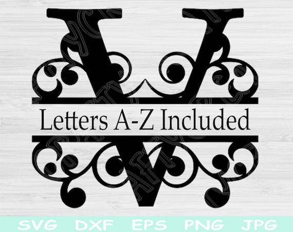 Split Monogram Alphabet Svg Split Letter Monogram Svg Dxf | Etsy