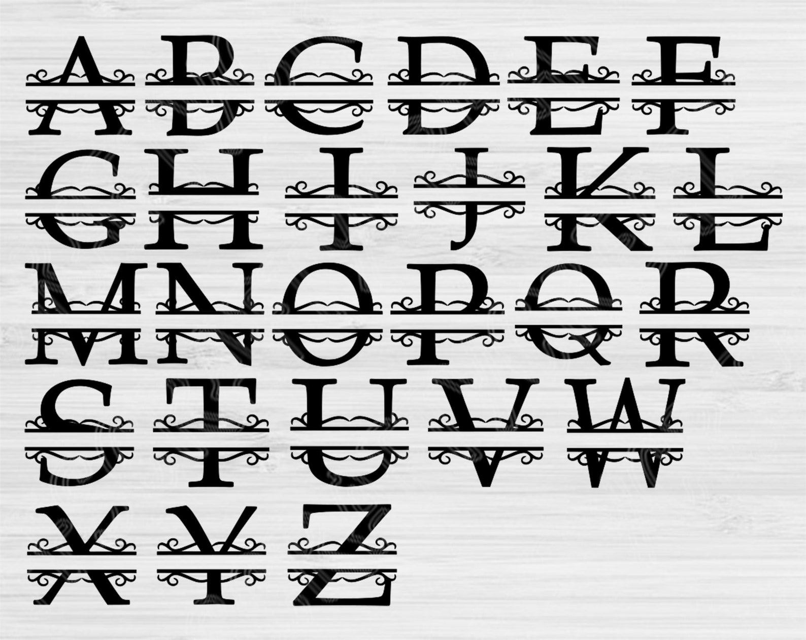 Split Letters Svg, Split Monogram Svg, Split Letter Monogram Svg Files ...