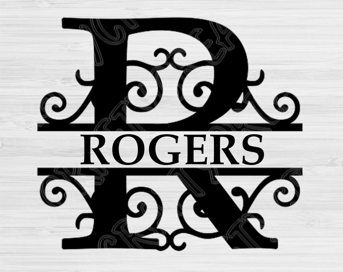 Split Letter Svg Monogram Svg Dxf Eps Png Instant Digital | Etsy