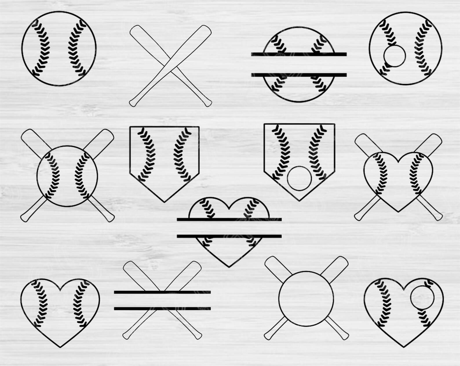 Baseball Svg Designs Baseball Monogram Svg Files for Cricut - Etsy