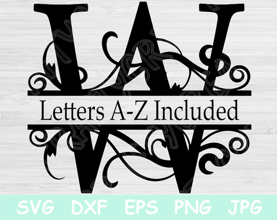 Split Letter Svg, Monogram Svg. Alphabet Font Svg Files for Cricut and ...