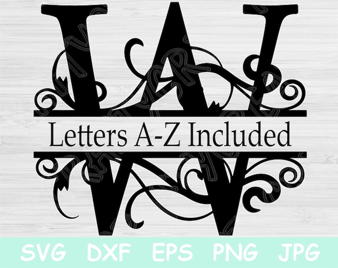 Split Font Svg, Split Letter Svg. Split Monogram Svg Files for Cricut ...