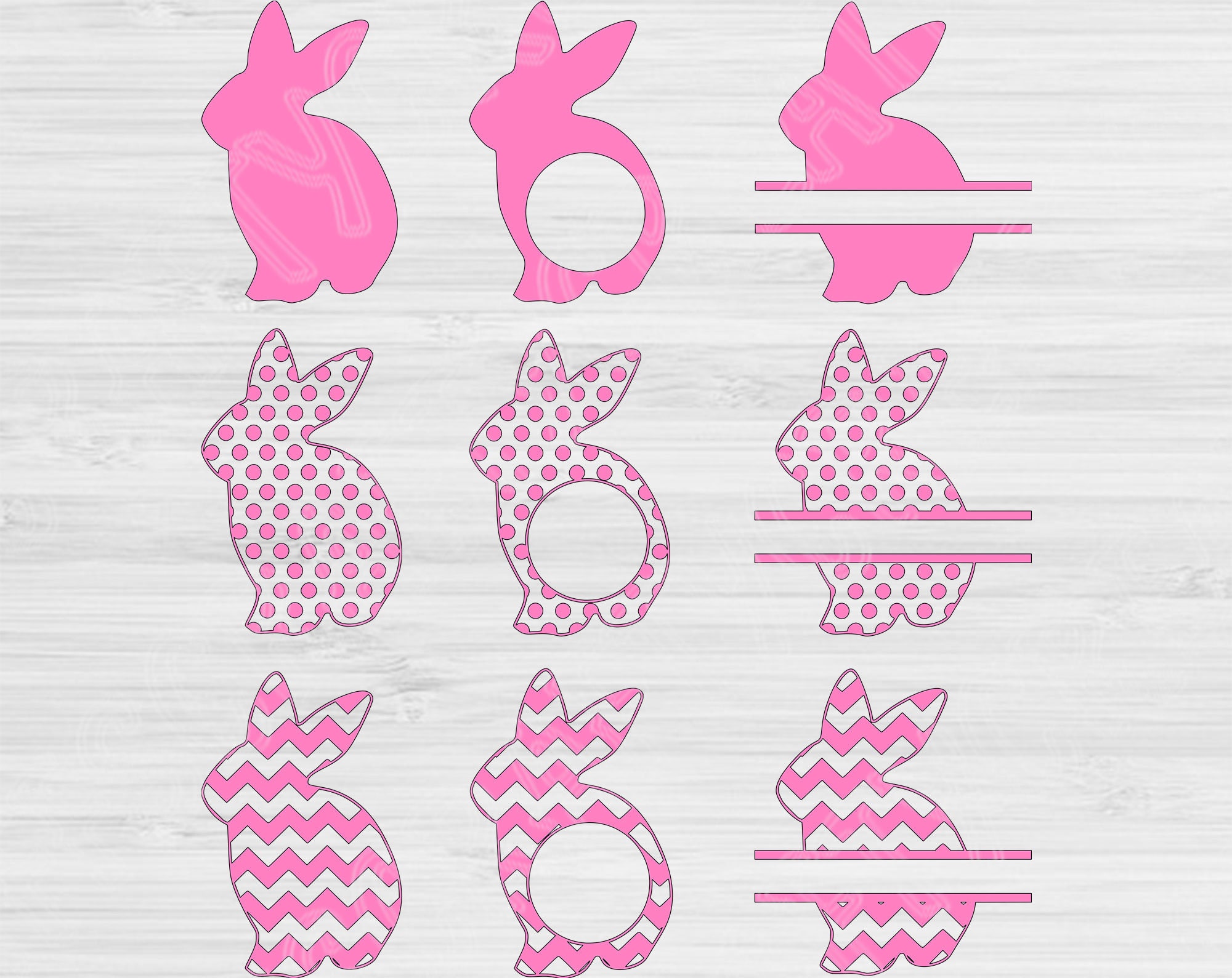 Easter Bunny Svg Easter Svg Files For Cricut Bunny Monogram | Etsy