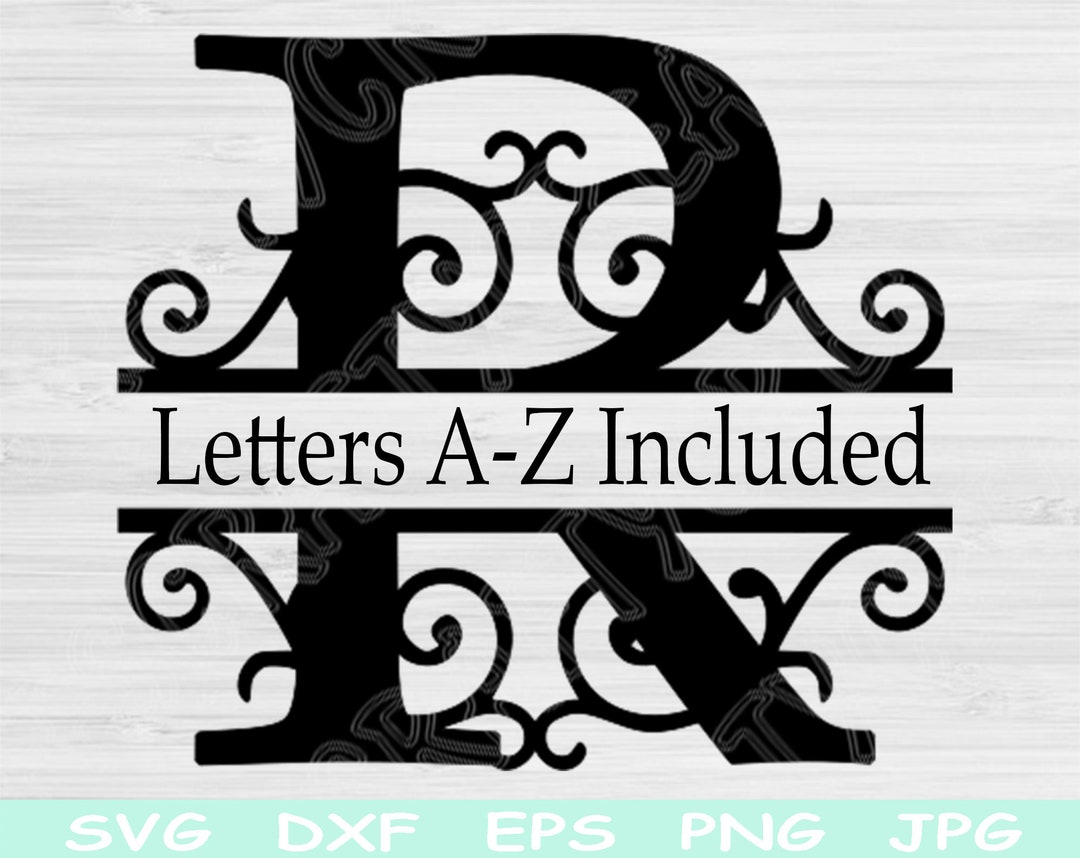 Split Letter Svg, Monogram Svg, Dxf, Eps, Png Instant Digital Download ...