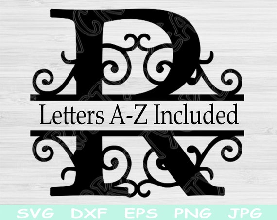 Split Letter Svg Monogram Svg Dxf Eps Png Instant Digital | Etsy