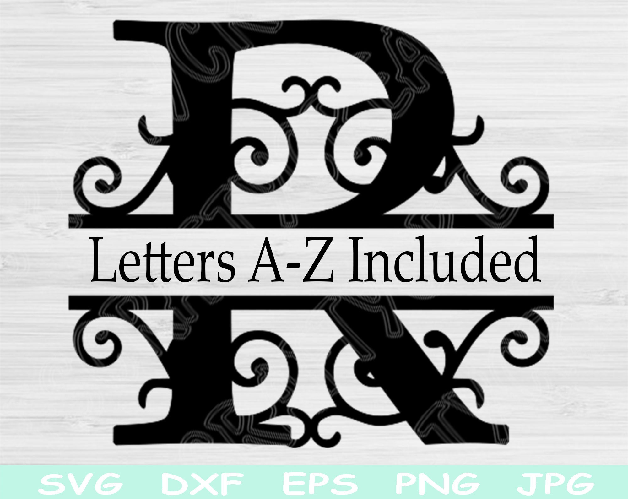 Split Letter Svg Monogram Svg Dxf Eps Png Instant Digital | Etsy