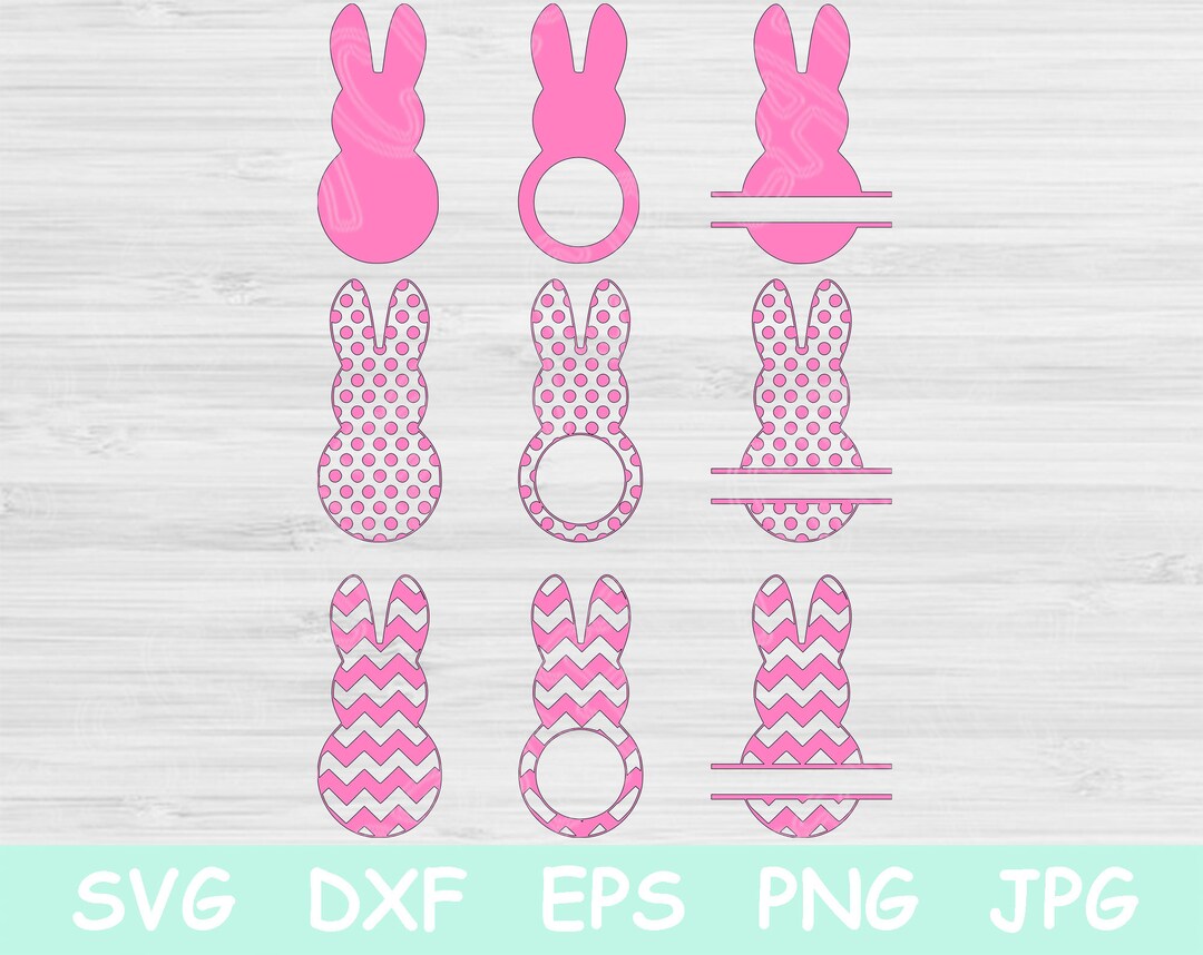 Easter Bunny Svg, Easter Svg Files for Cricut, Bunny Monogram Svg Dxf ...