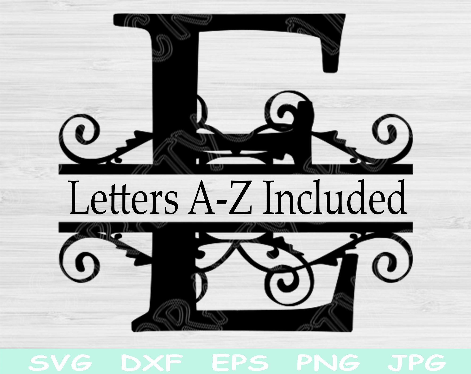 Monogram Letter Svg File Split Letter Svg Dxf Eps Png | Etsy