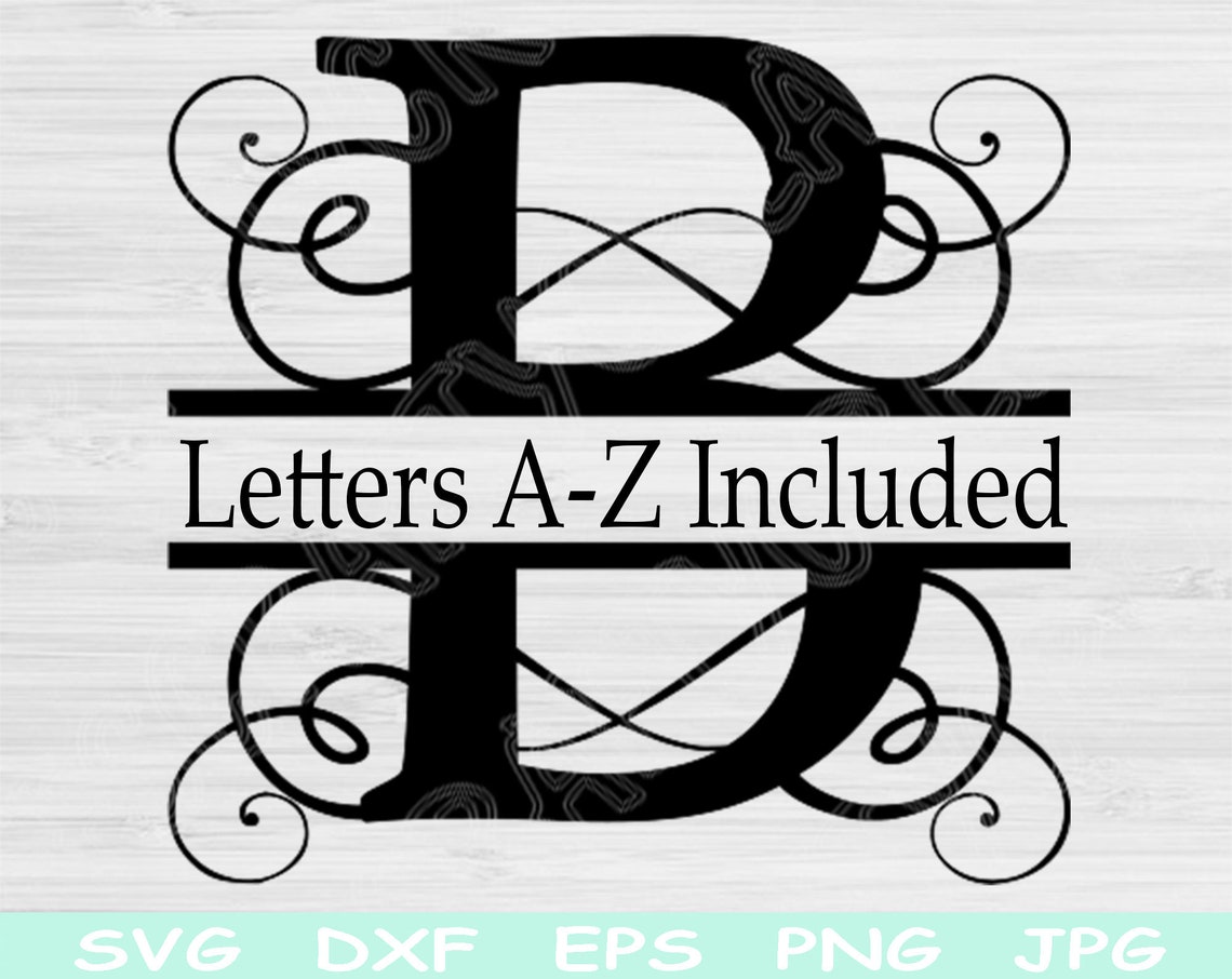 Split Monogram Svg Png Dxf, Split Letter Svg Files for Cricut, Split ...