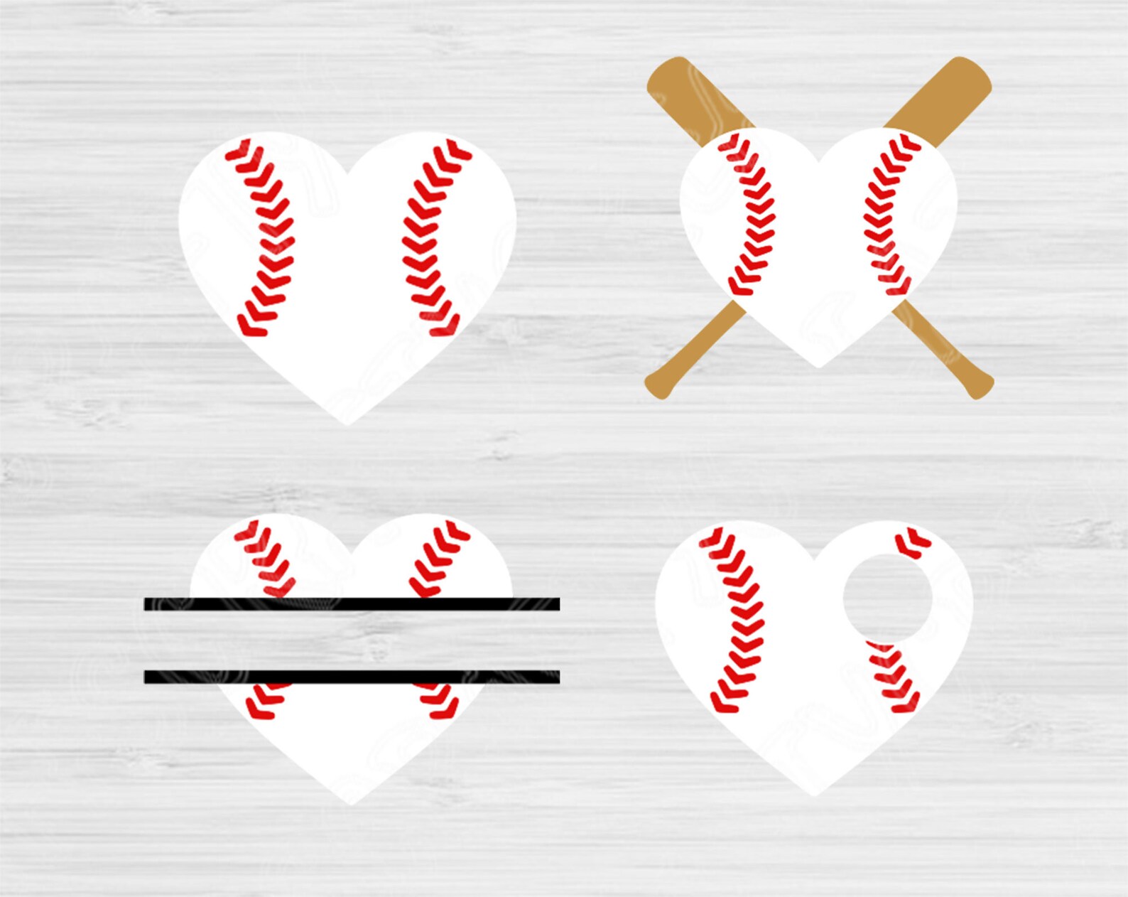 Baseball Heart Svg Bundle Softball Heart Svg Files for - Etsy