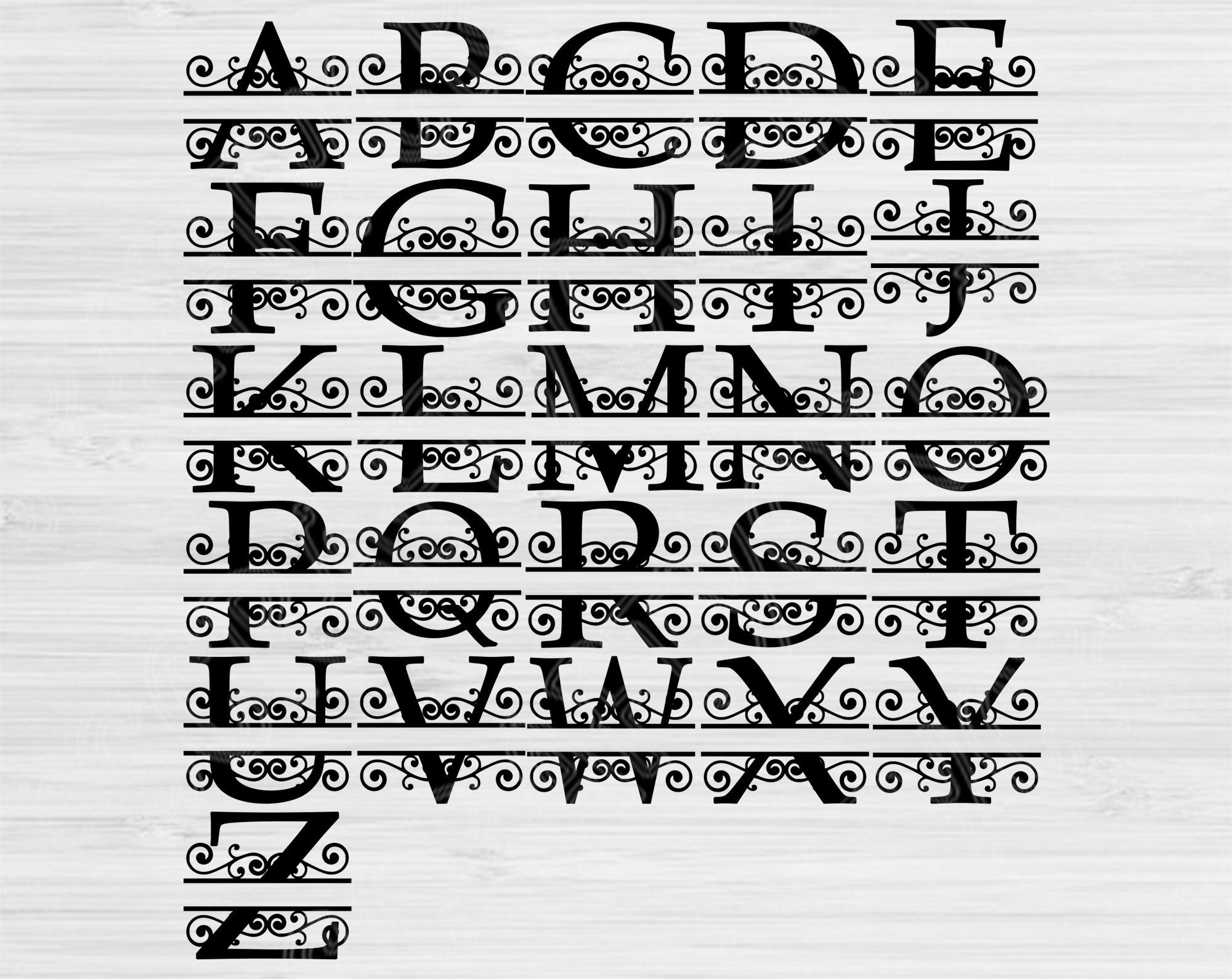 Split Letter Svg Monogram Svg Dxf Eps Png Instant Digital | Etsy