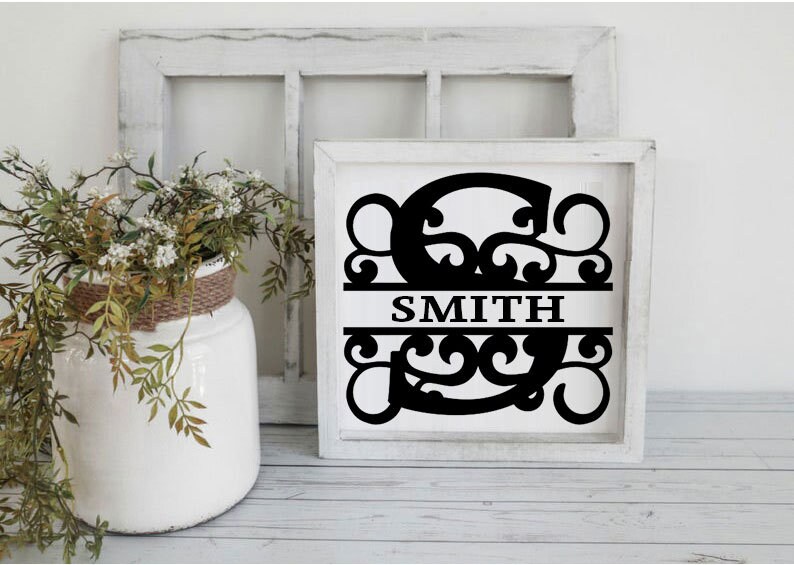 Split Monogram Svg, Split Letter Svg, Dxf, Eps, Png Instant Digital ...
