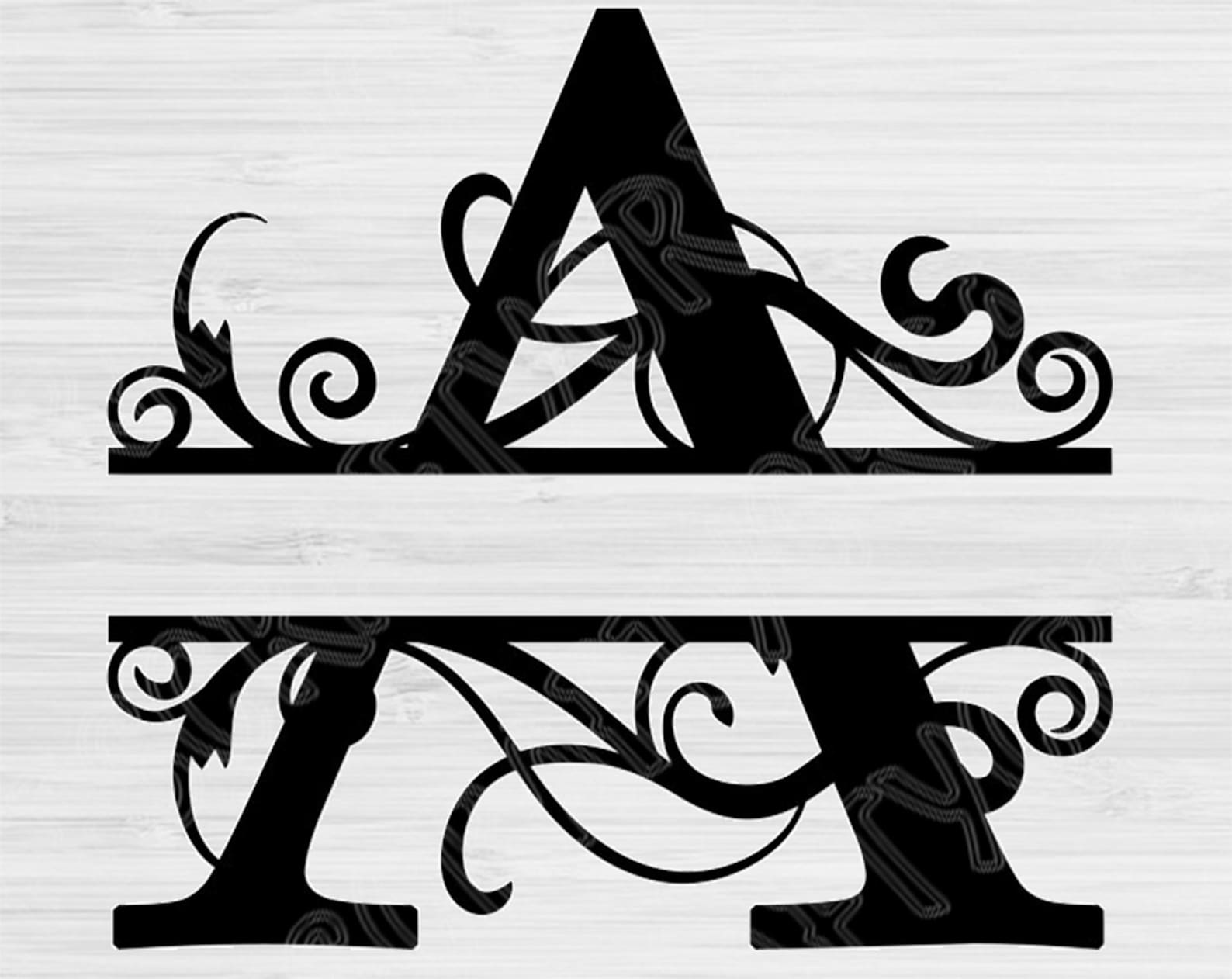 Split Monogram Svg Split Letter Svg Alphabet Svg Files For Etsy