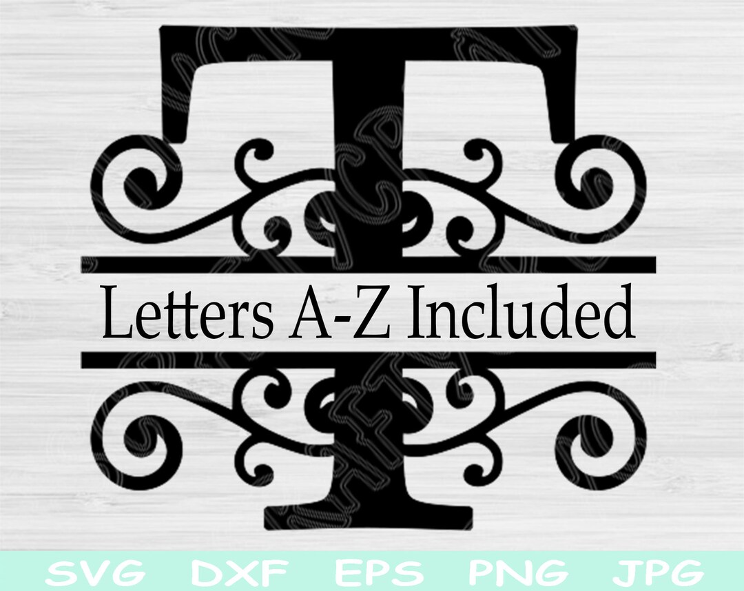Split Letter Svg, Monogram Svg, Dxf, Eps, Png Instant Digital Download ...