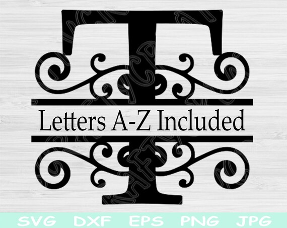 Split Letter Svg Monogram Svg Dxf Eps Png Instant Digital | Etsy