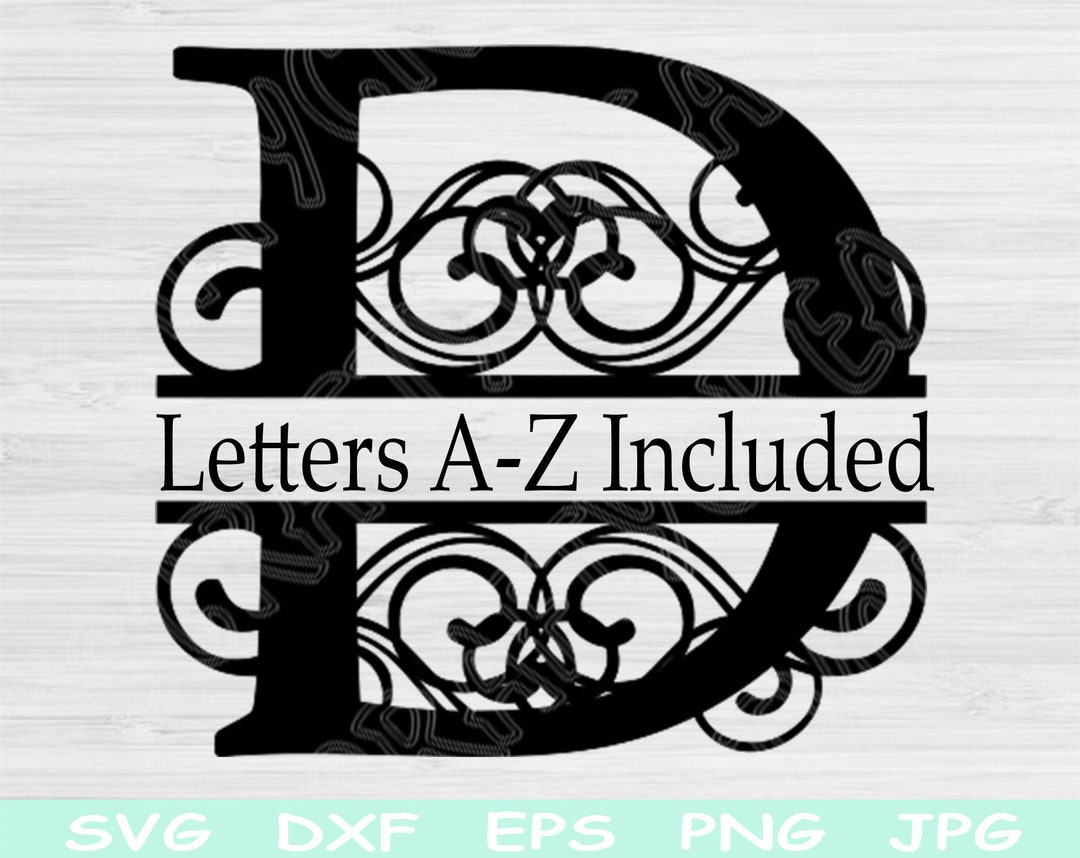 Monogram Font Svg, Split Letter Svg Dxf, Eps, Png Instant Digital ...