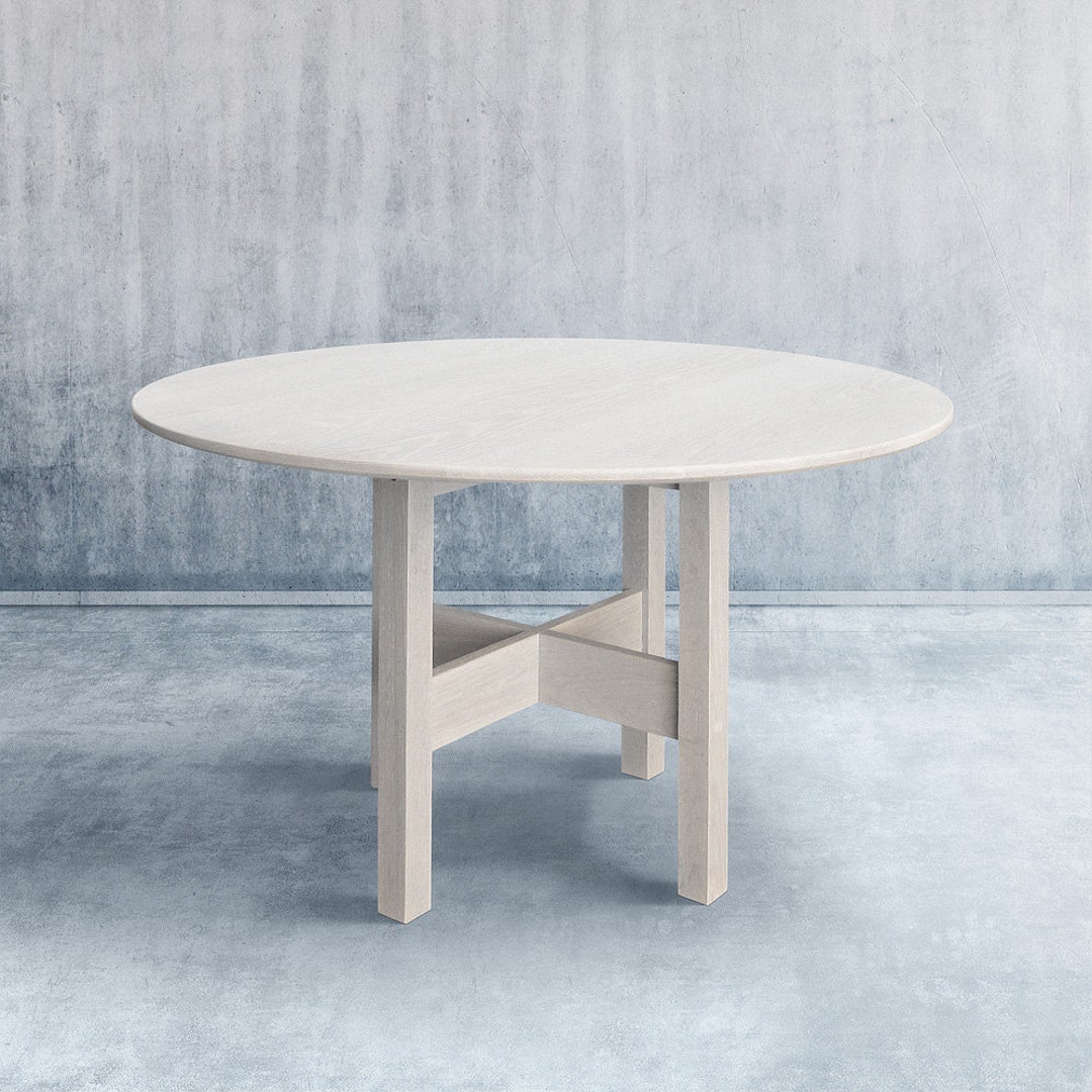 Round Dining Table, Modern Dining Table, Wood Table, Industrial Table ...
