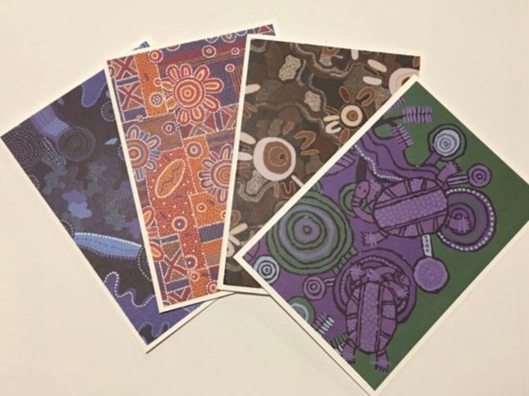 4 Australia Cards - Indigenous Aboriginal Greeting Cards Pack, Note ...