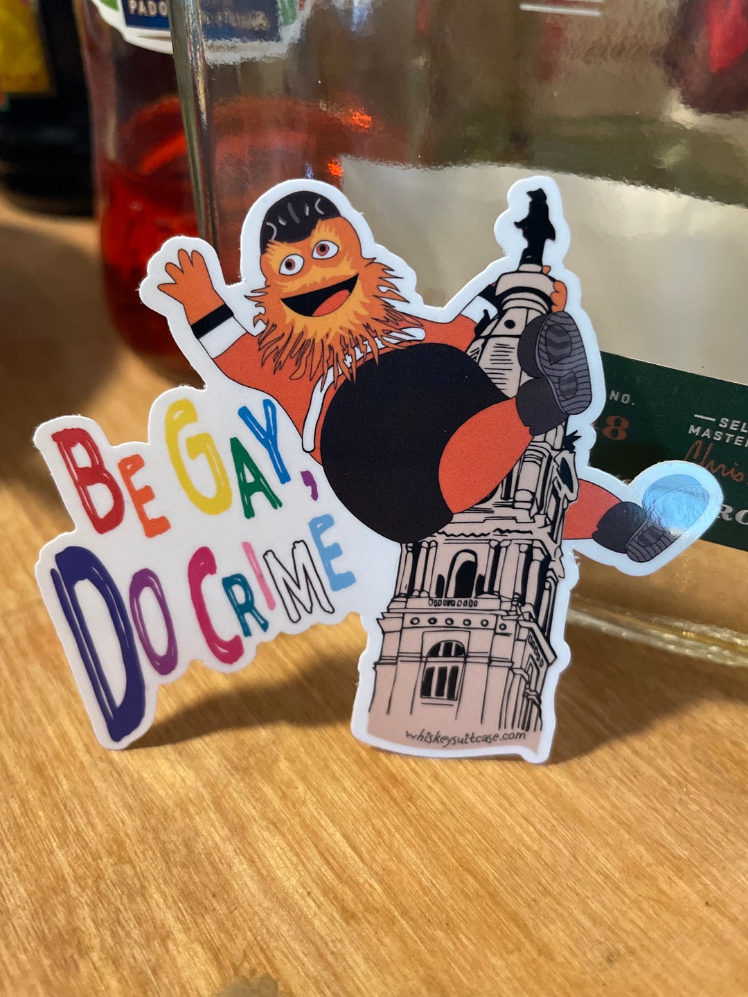 Gritty "be Gay Do Crime" Vinyl Sticker: Philly Mascot Art - Etsy