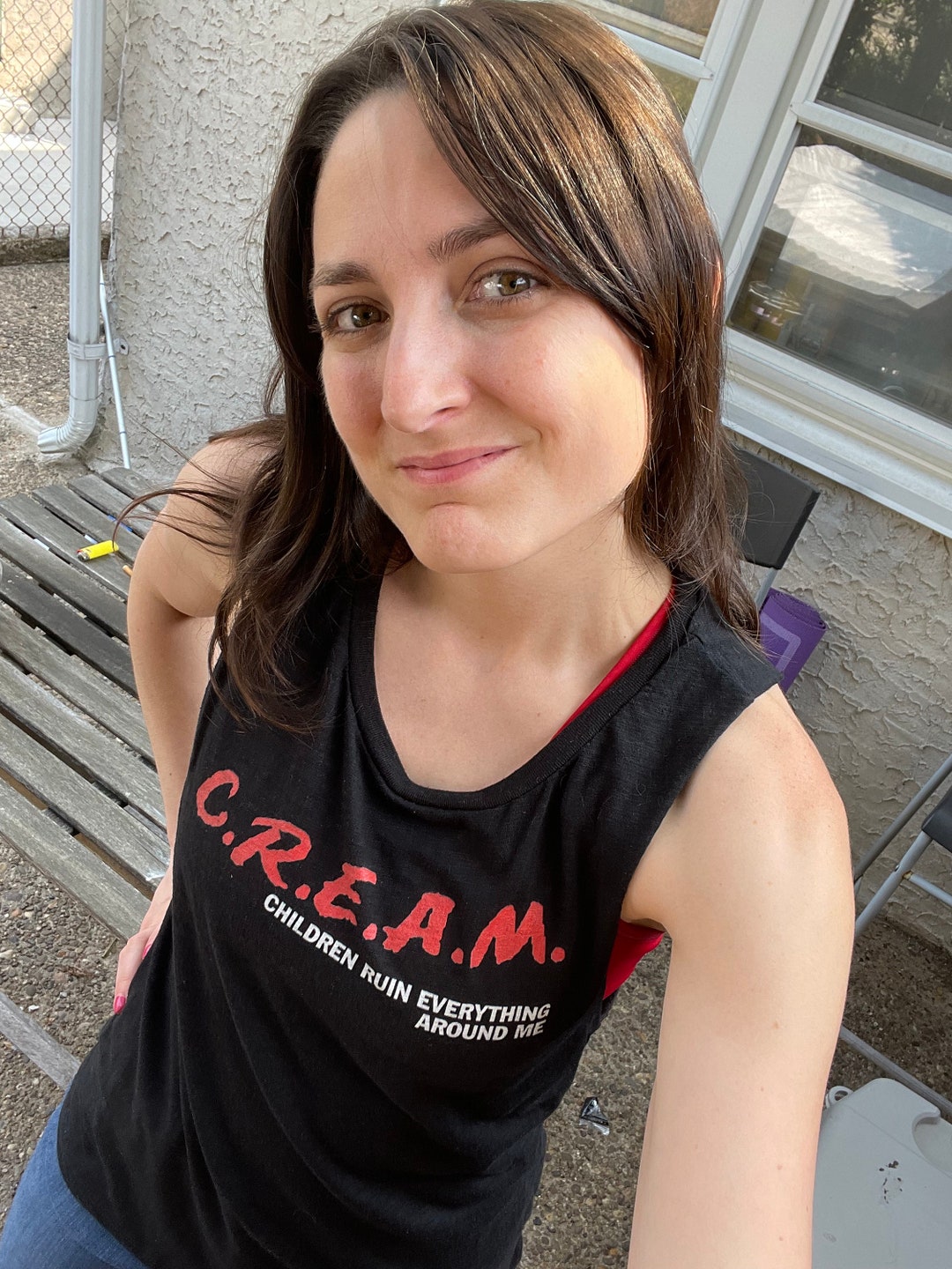 CREAM Women's Flowy Scoop Muscle Tanky - Etsy