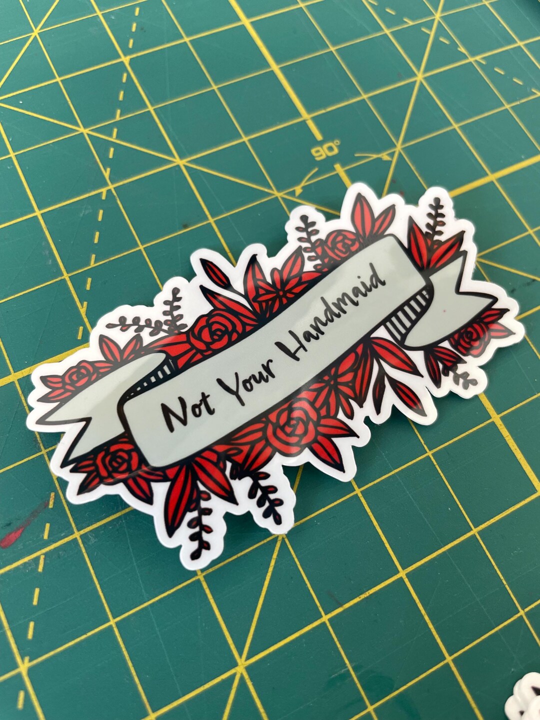 Not Your Handmaid Vinyl Sticker: Floral Feminist Rebellion - Etsy