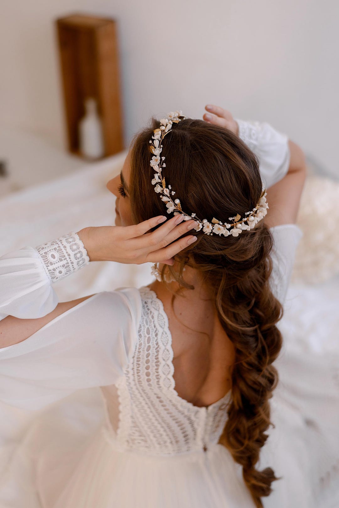 PHOENIX Bridal Headpiece / Wedding Flower Crown / Bridal Tiara Headband ...